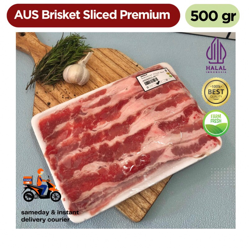 Jual Australian slice Beef Brisket Premium 250-500 gr Halal bbq grill ...