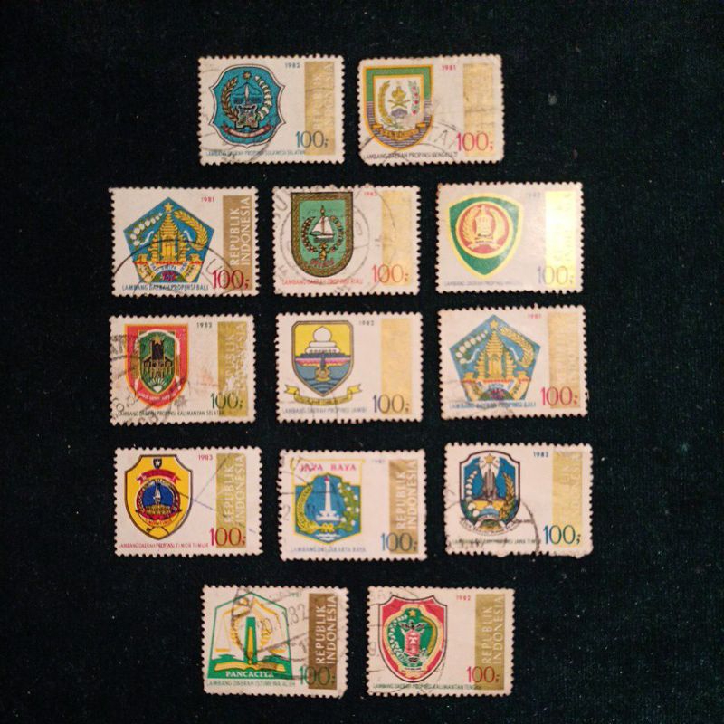 Jual Stamp Prangko Republik Indonesia, Logo Daerah Berbagai Wilayah ...