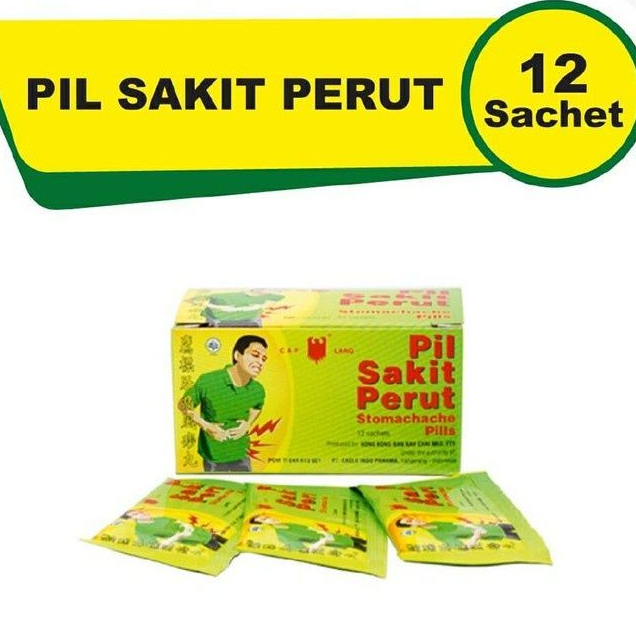 Jual PIL SAKIT PERUT CAP LANG 1 BOX ISI 12 SACHET / PSP CAP LANG 1 BOX ...