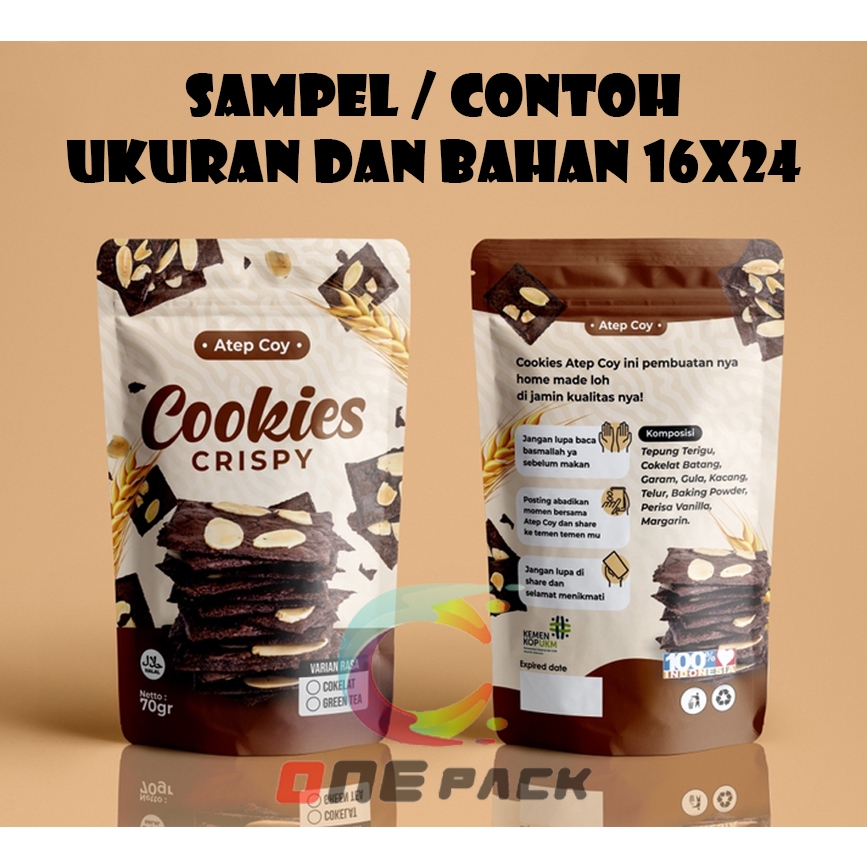 Jual CONTOH SAMPLE BAHAN & CEK UKURAN 16X24 STANDING POUCH SACHET ...