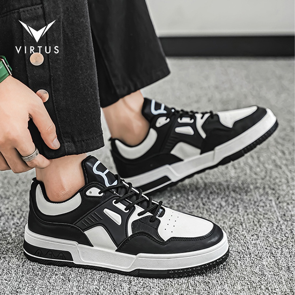 Jual VIRTUS Wear 39 - 44 SONIC Hitam Putih Sepatu Sneakers Tinggi Pria ...