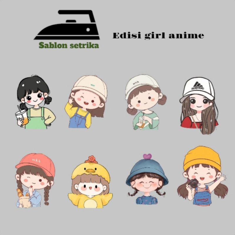 Jual SABLON SETRIKA SABLON DTF PRINTING TEMA GIRL ANIME | Shopee Indonesia