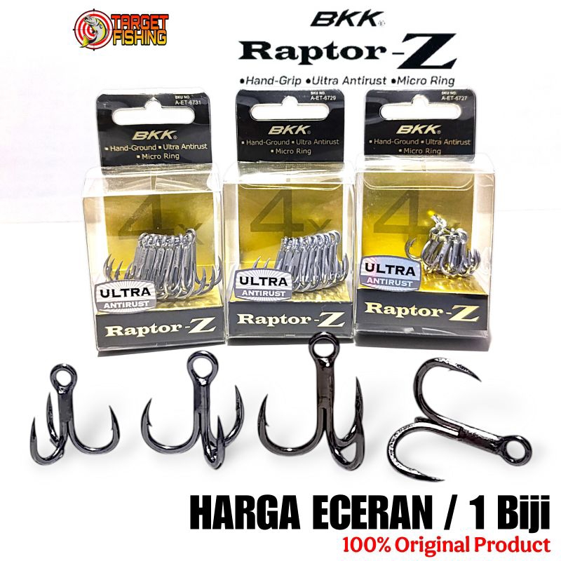 Jual ECERAN 1pcs - Treble Hook BKK Raptor Z 4X Strong Original Ultra Anti Rust | Shopee Indonesia