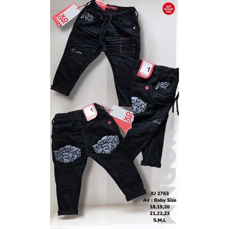 Jual JEANS PANJANG HITAM XO DENIM | Shopee Indonesia