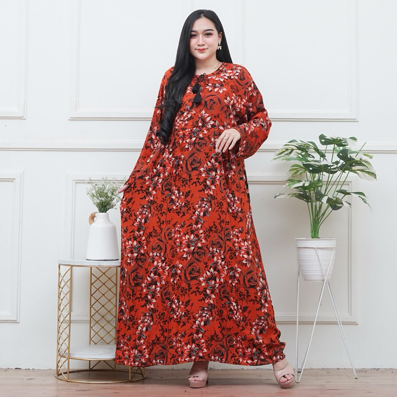 Jual MIDI DRESS SUPER JUMBO LD 130 BAHAN RAYON PREMIUM GAMIS PANJANG ...