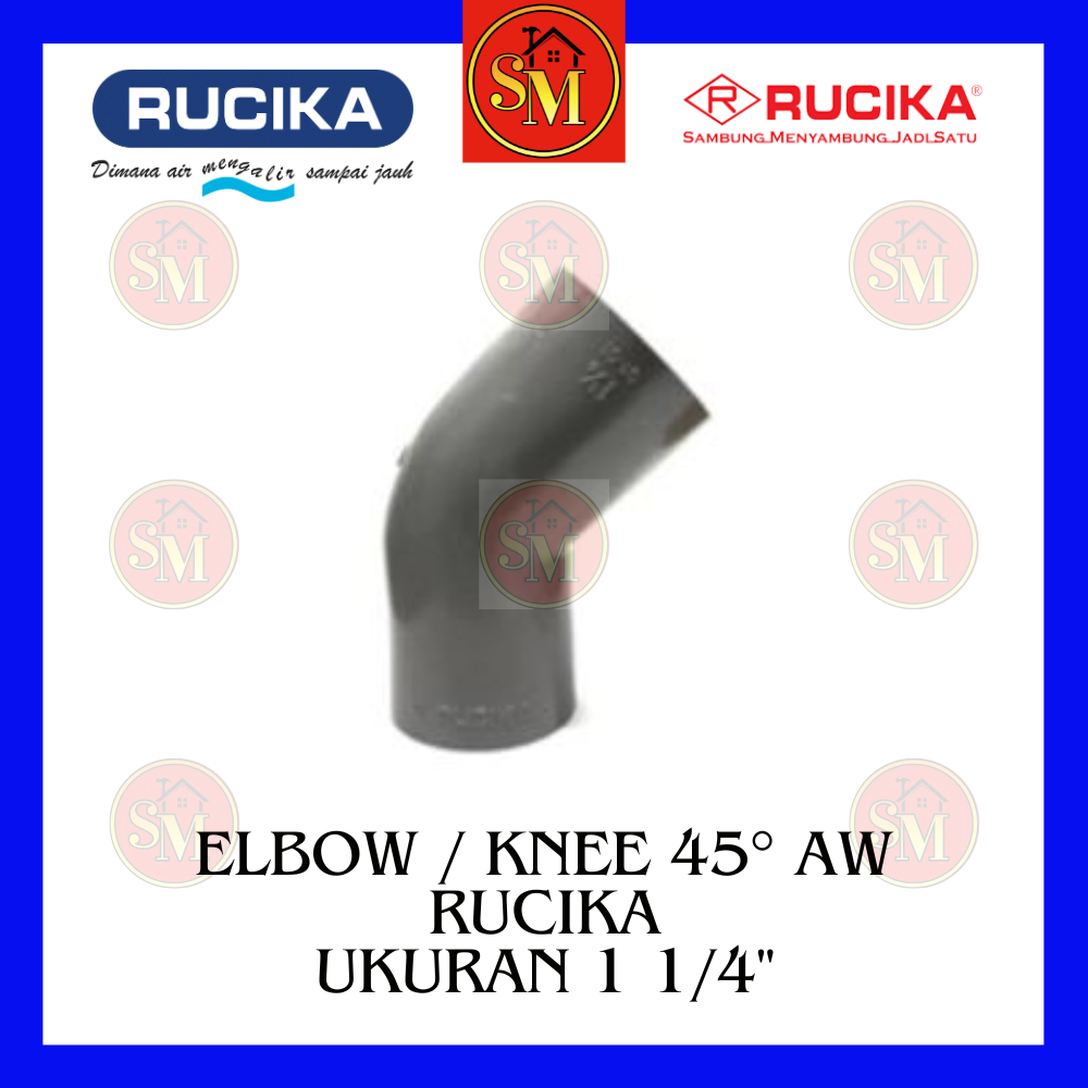 Jual Elbow / Knee 45 derajat PVC Rucika AW 1 1/4" | Shopee Indonesia