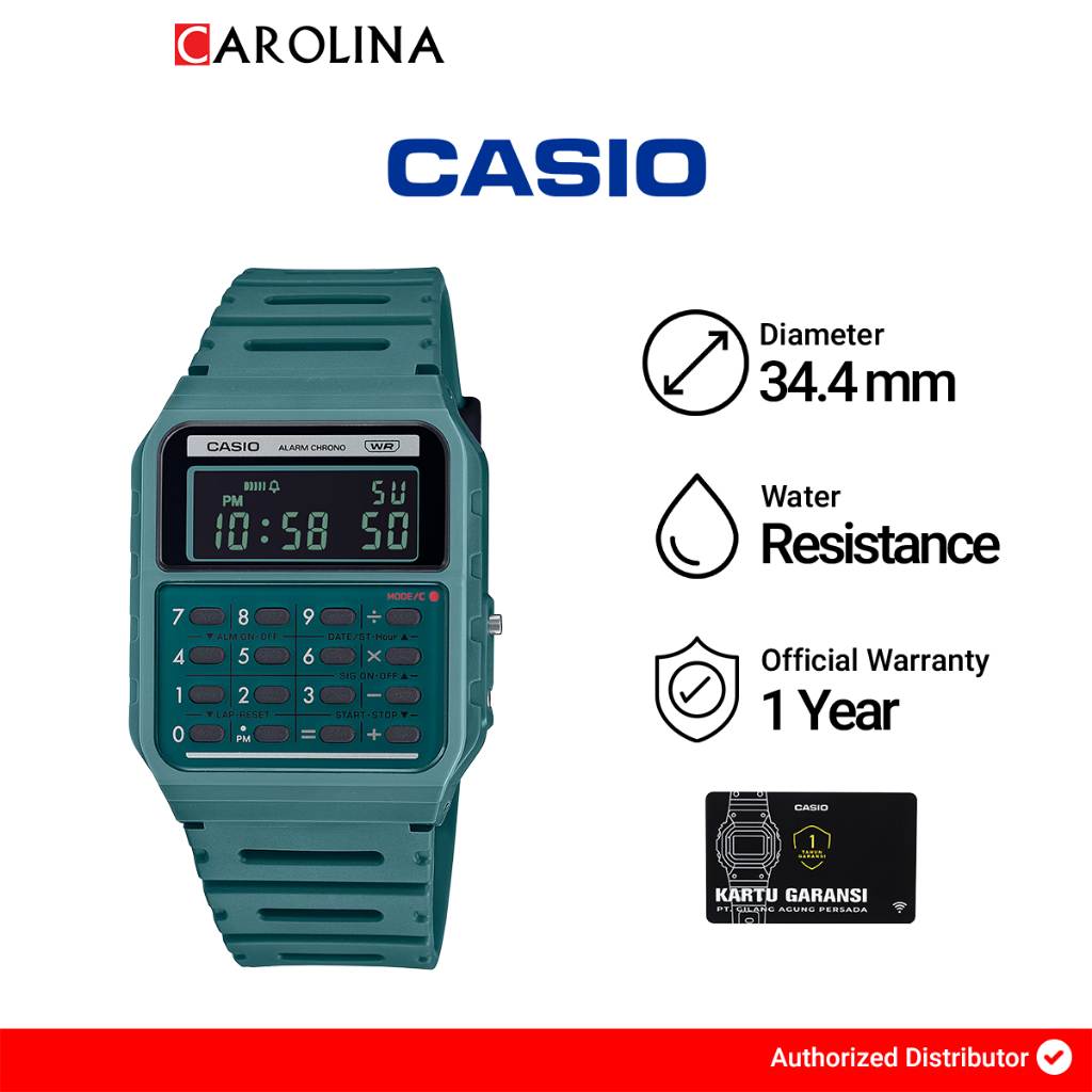 Jual Jam Tangan Pria Casio General CA-53WB-3B Digital Dial Green Resin Band | Shopee Indonesia