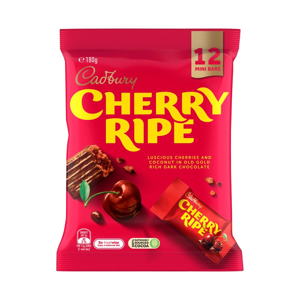 Jual Cadbury Cherry Ripe Chocolate Sharepack 12 Pack | 180g Australia ...