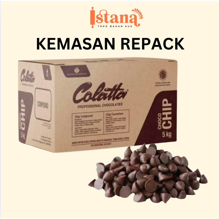 Jual COLATTA CHOCO CHIP MINI KEMASAN REPACK 300GR | Shopee Indonesia
