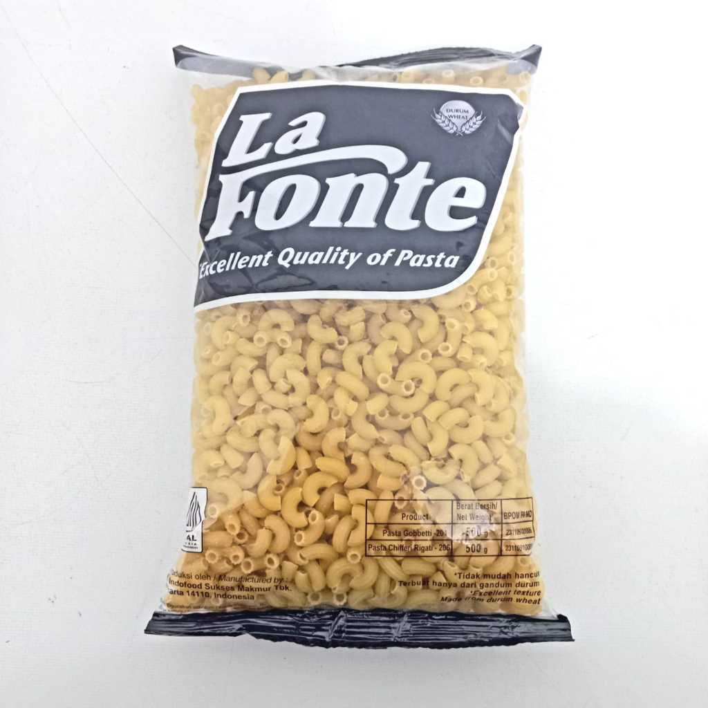 Jual La Fonte Pasta Chiferi Rigati no 206 Pasta Bentuk Pendek 500gr ...