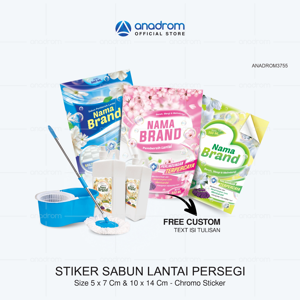 Jual Sticker Kemasan Sabun Pembersih Lantai Persegi | Sticker Label ...