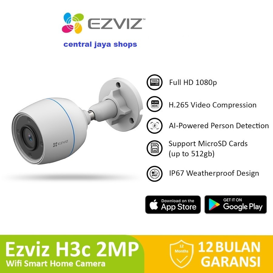 Jual Ezviz H3C 2MP Color Night Vision IP Cam Outdoor Kamera CCTV H3c ...