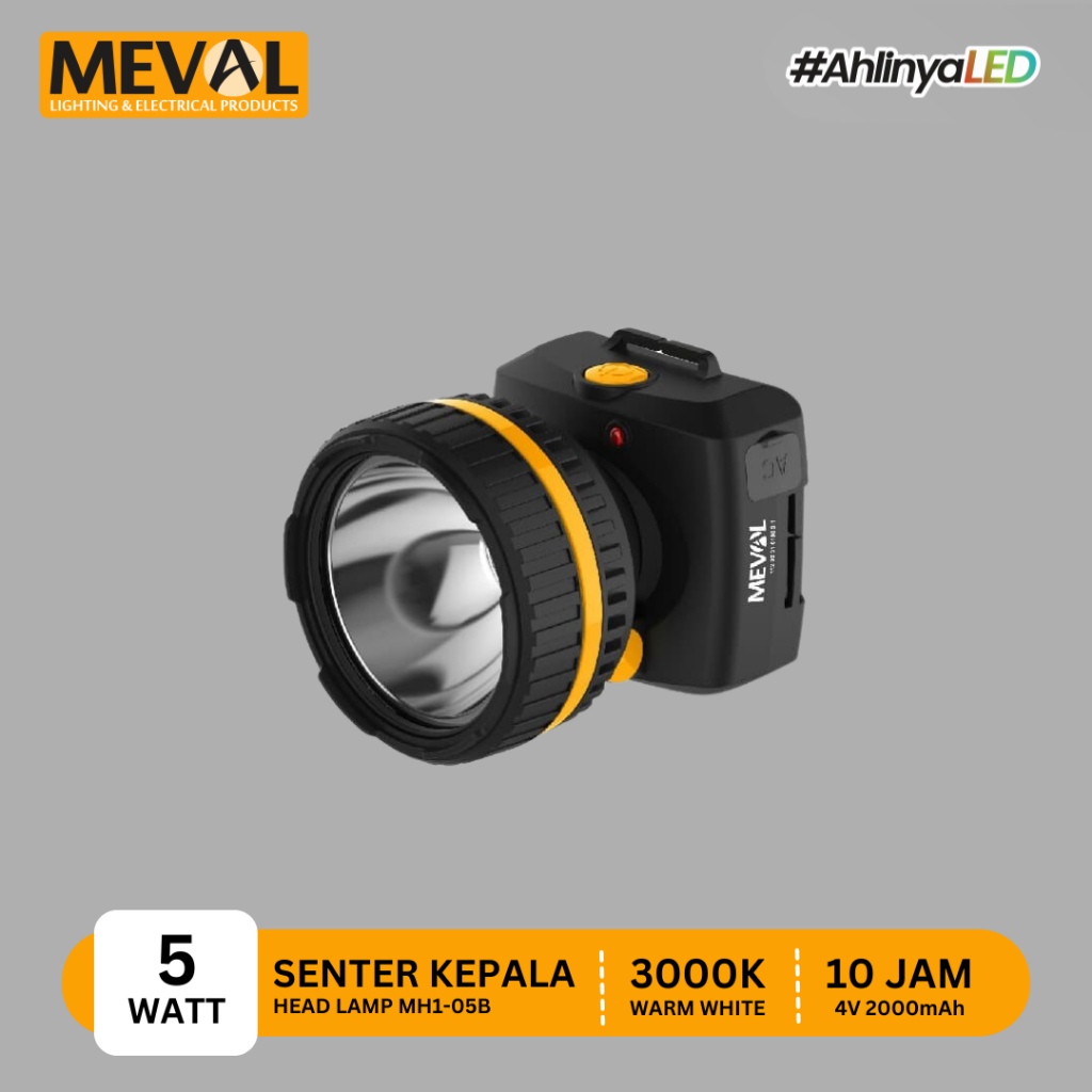 Jual MEVAL Senter Kepala LED Head Lamp 5 Watt - Kuning | Shopee Indonesia
