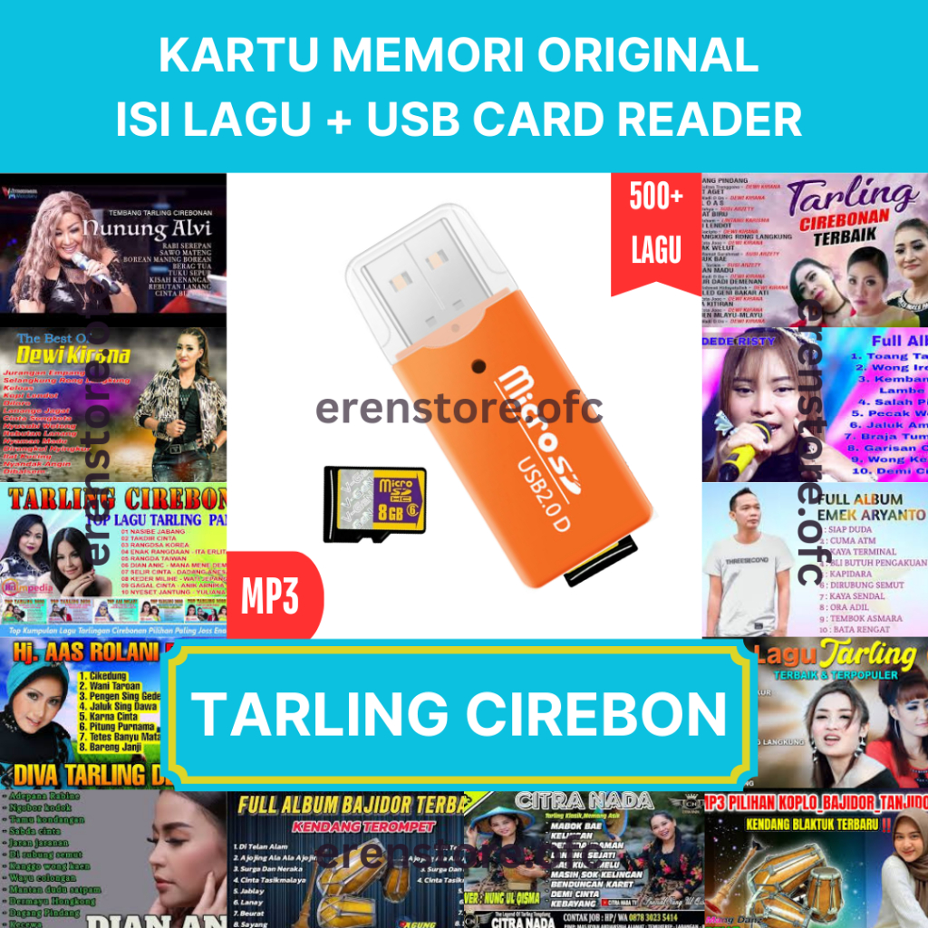 Jual TARLING CIREBONAN | Memori Micro SD 8GB Original - USB Card Reader | Shopee Indonesia