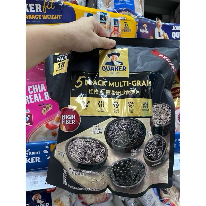 Jual Quaker Five Black Multi-Grain Nix Oat 18 sachets | Shopee Indonesia