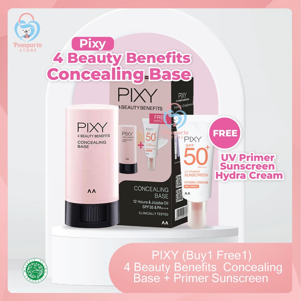 Jual PIXY (Buy1 Free1) UV Whitening 4 Beauty Benefits Concealing Base ...