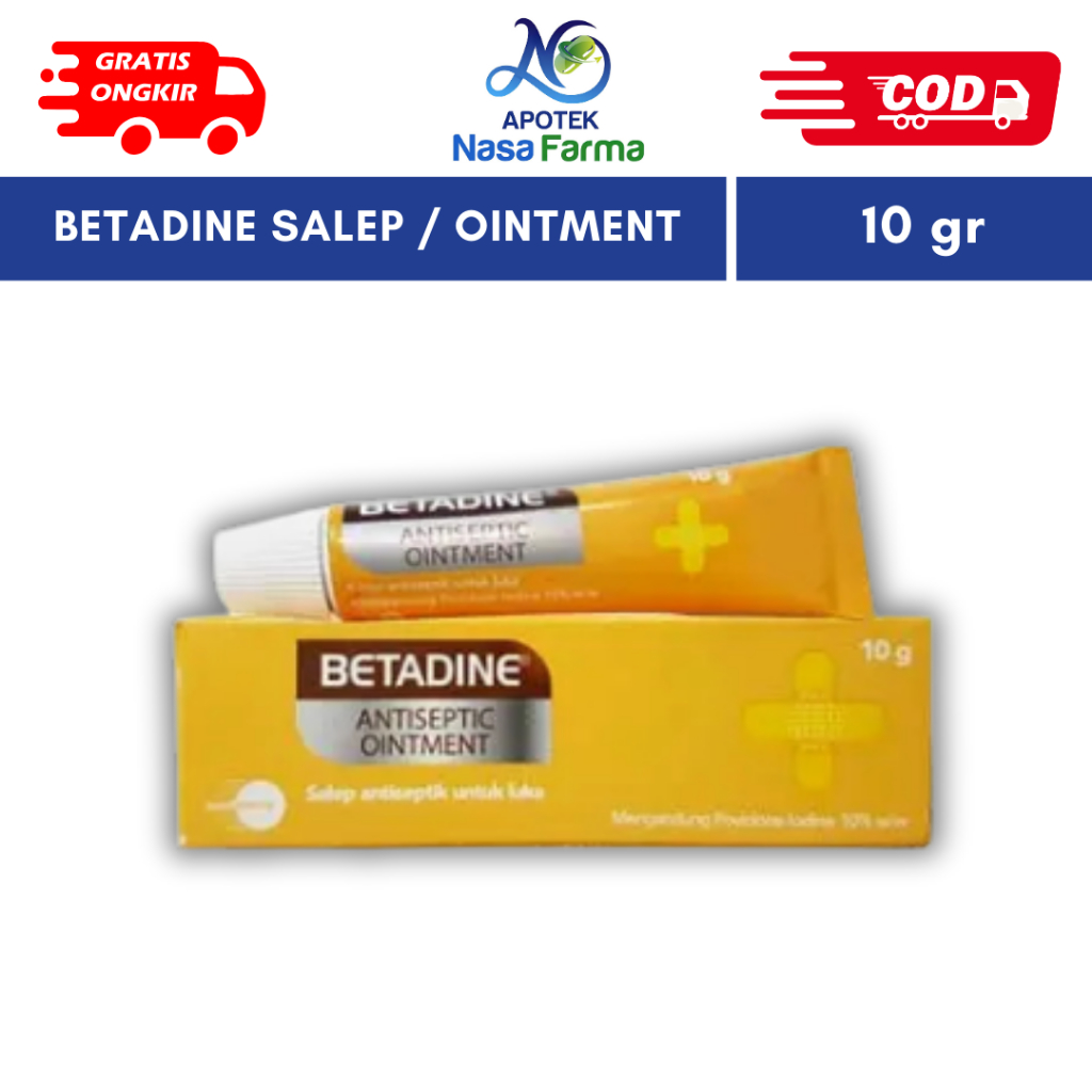 Jual Betadine Antiseptic Ointment - Salep Luka Antiseptik Luka 10 Gram ...