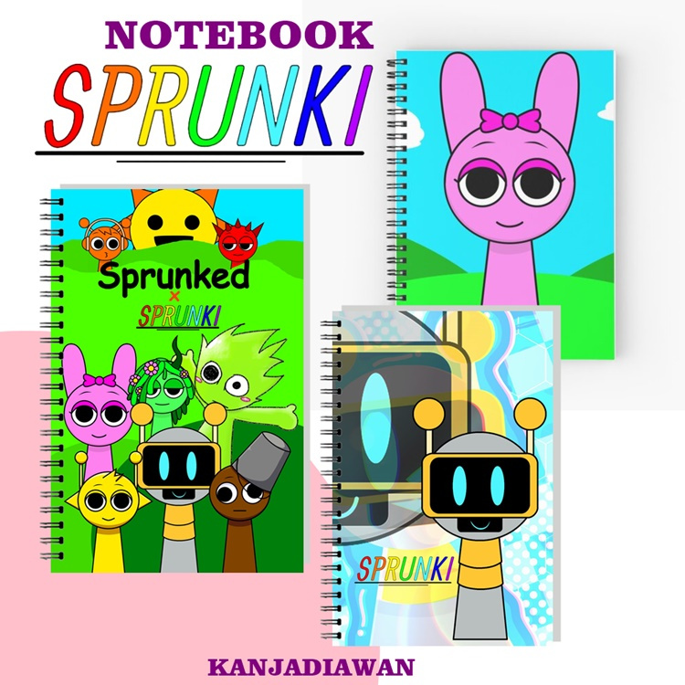 Jual Notebook Sprunki Karakter Viral Buku Spiral Sprunki A6 Jevin Oren ...