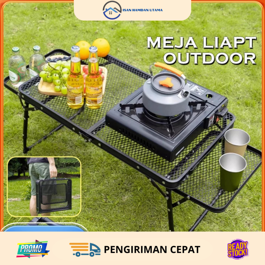 Jual ISAN Meja Lipat Outdoor Dengan 2 Panel Samping Desktop Jaring ...