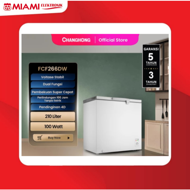 Jual Changhong Chest Freezer FCF-266DW Kapasitas 210 Liter (fast ...