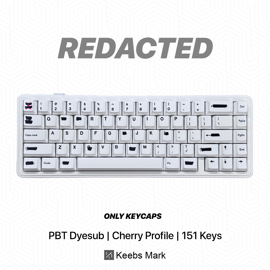 Jual Redacted Keycaps PBT Dyesubt 151 Keys Cherry Profile Keycaps | Shopee Indonesia
