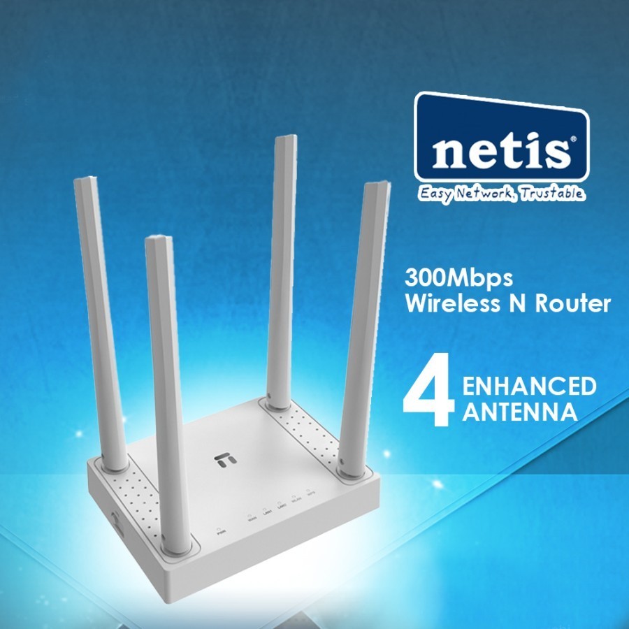 Jual Netis W4 WiFi N300 Wireless 300mpps 4 Antena + Mini DC UPS Garansi ...