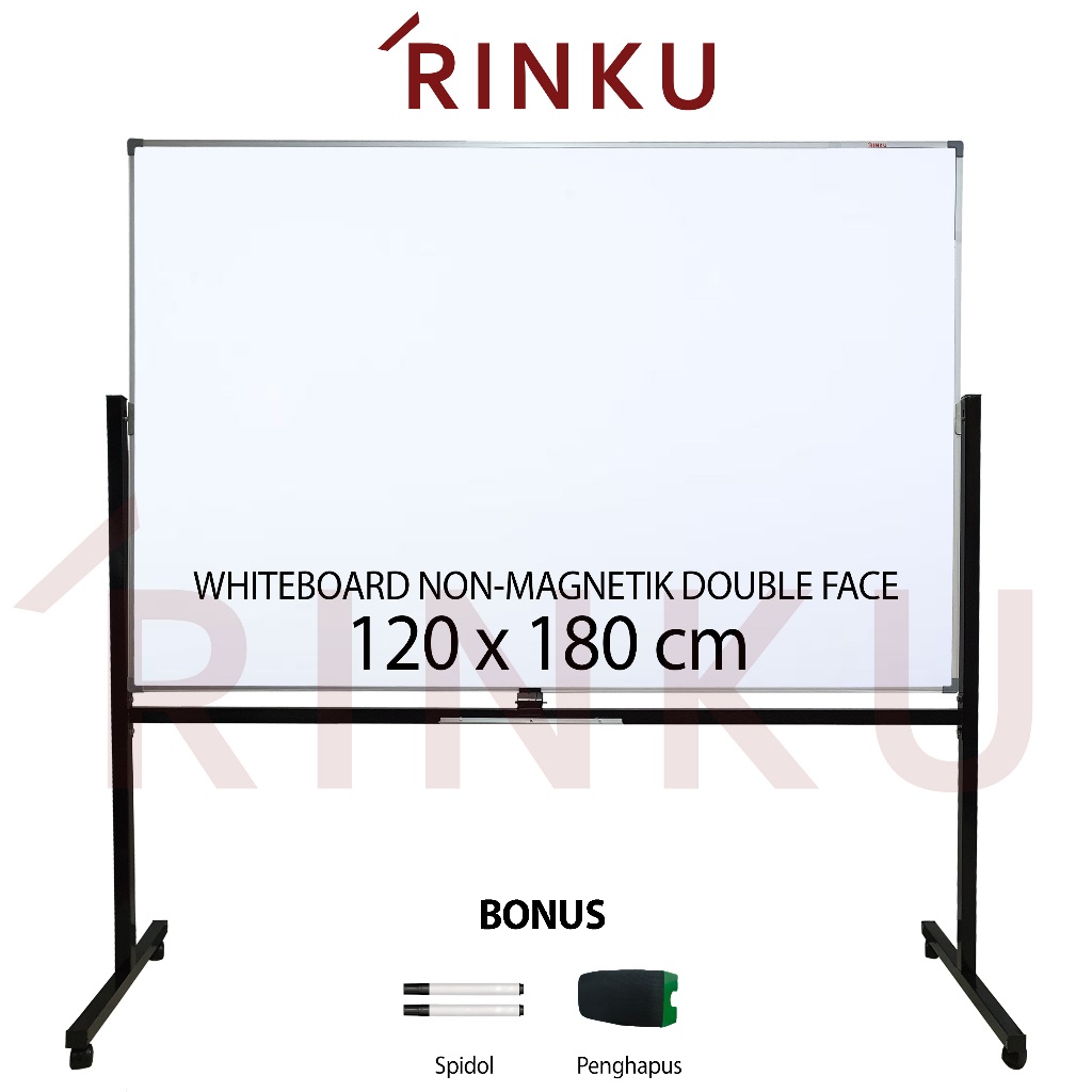 Jual Papan Tulis Whiteboard Standing Non Magnetik Double Face Rinku ...