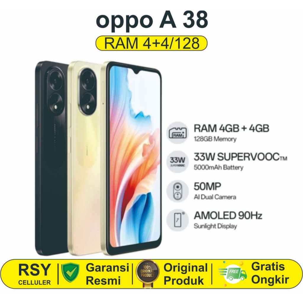 Jual OPPO A38 RAM 4/128 GB Garansi Resmi BNIB | Shopee Indonesia