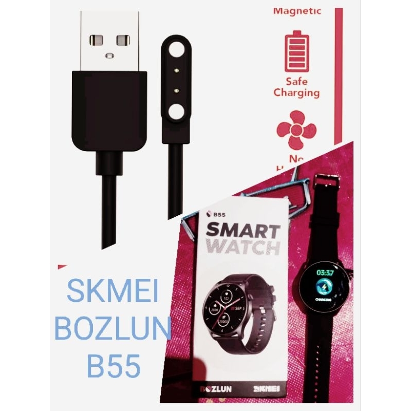 Jual Skmei B55 Smart Watch Kabel Charger Smartwatch SKMEI C21 B53S B55 B50P B53 B50S Magnetic 2 ...