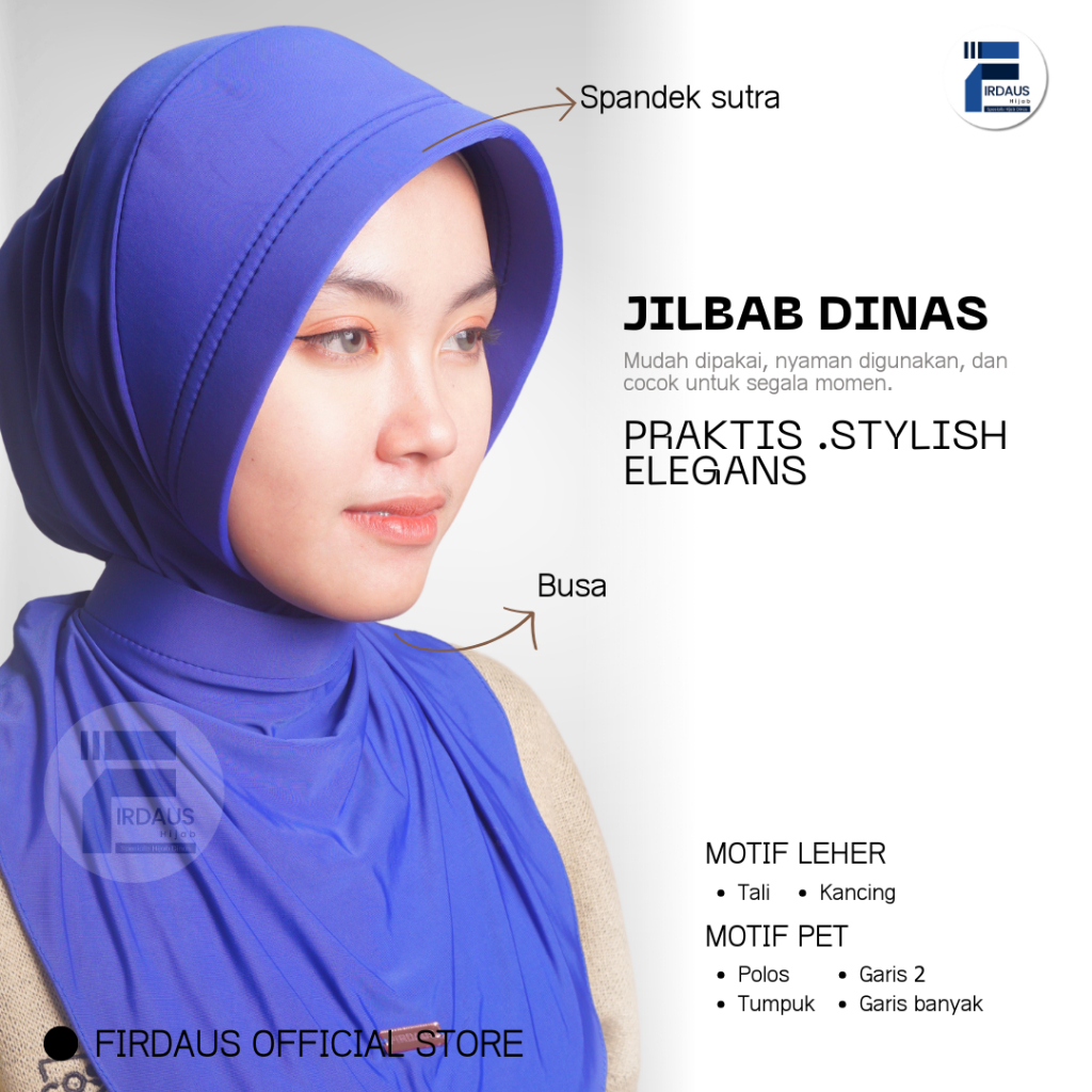 Jual JILBAB DINAS BIRU BCA/BIRU ELEKTRIK/BIRU JALASENASTRI (PET TEBAL KAIN ADEM) | Shopee Indonesia