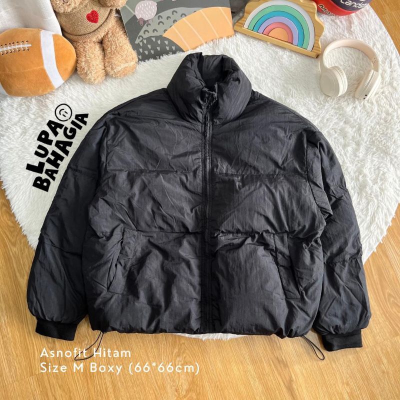 Jual ASNOFIT BLACK Gelembung Puffer Jaket size M Boxy | 100% Original ...