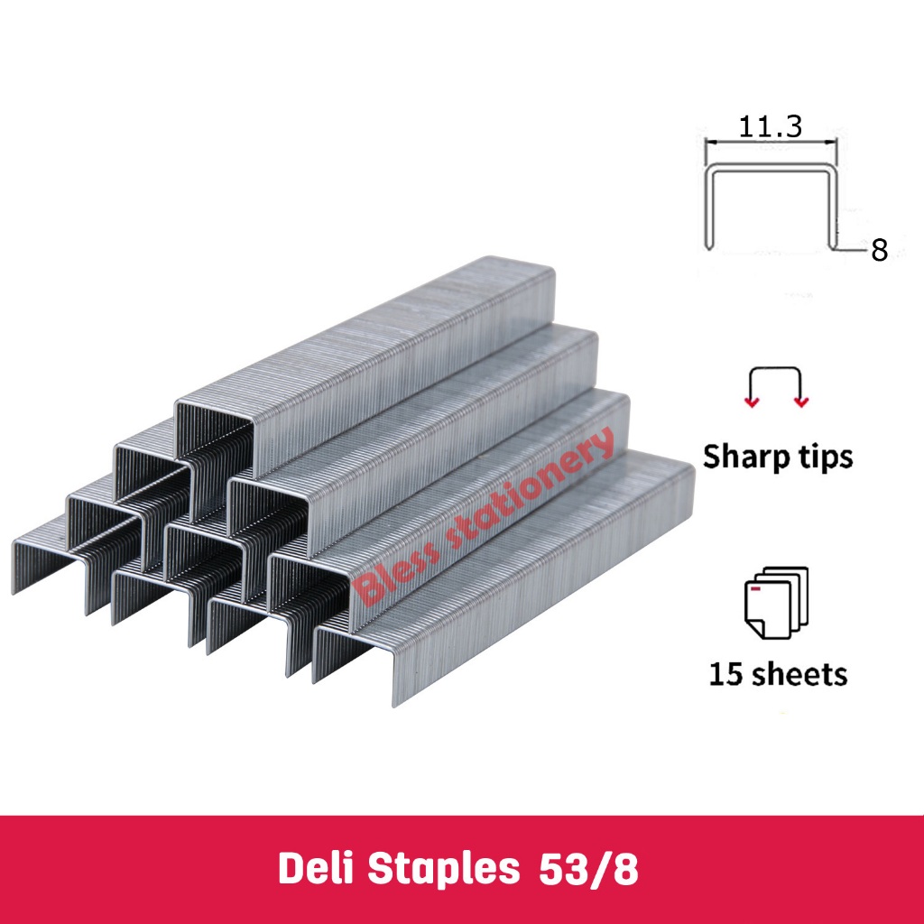 Jual Isi staples tembak Deli 53/8 refill gun tacker isi stapler jok ...