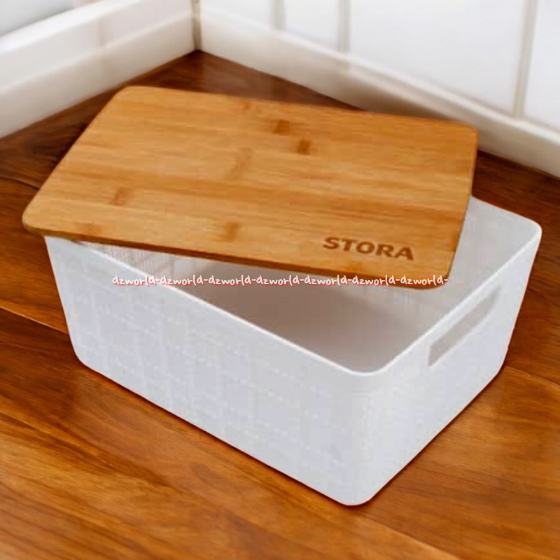 Jual Stora 24cm Box Kotak Penyimpanan Perkakas Dengan Tutup Kayu Bambu ...