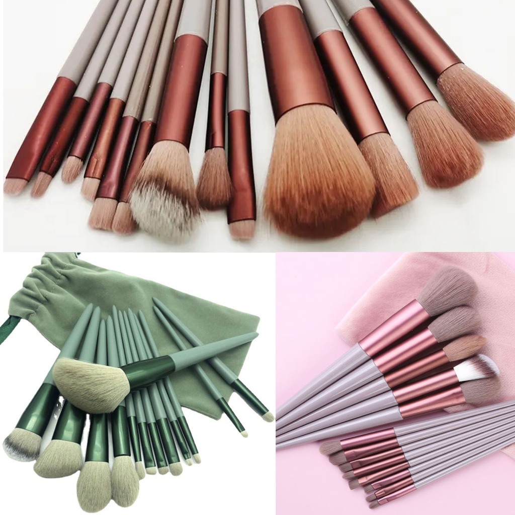 Jual 13pcs Make Up Brush Set Kuas Make Up dengan Pouch Set Brush Makeup ...