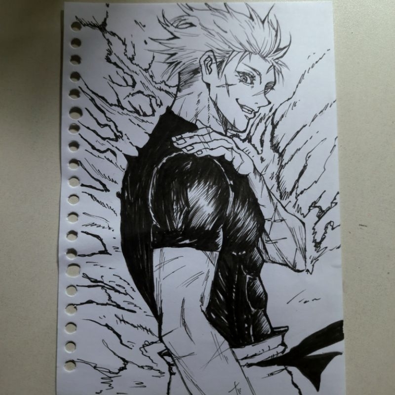 Jual sketsa arsir gojo satoru jujutsu kaisen A5 | Shopee Indonesia