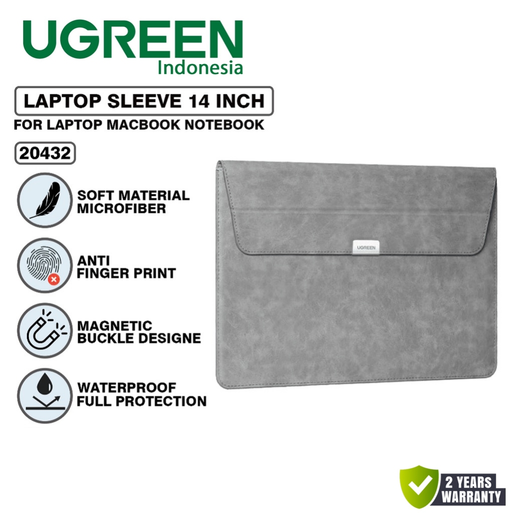 Jual UGREEN 20432 Laptop Sleeve Cover 14 Inch Waterproof Gray Soft Case ...