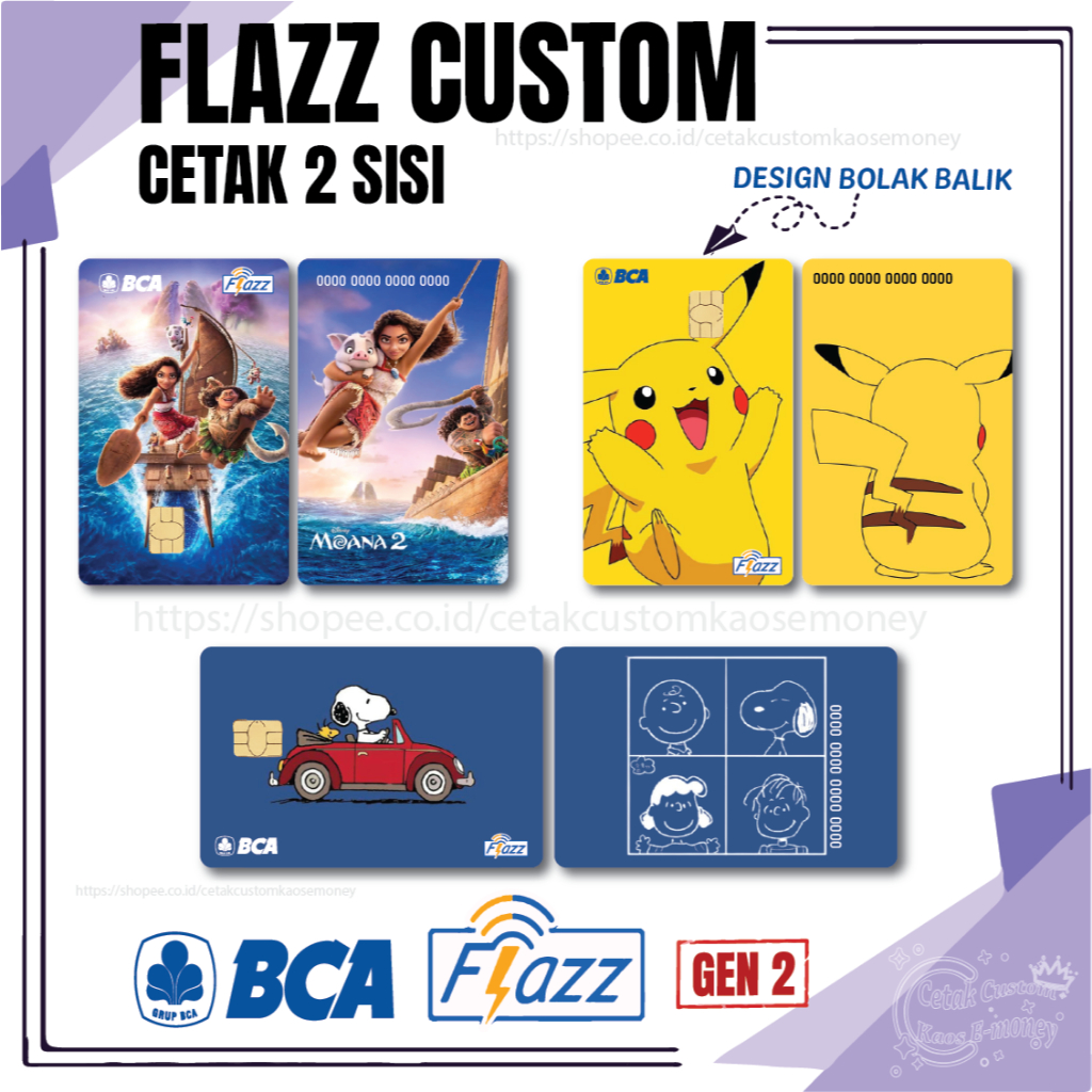 Jual CUSTOM KARTU DESIGN EMONEY BCA FLAZZ KARTU E MONEY E TOLL | Shopee ...