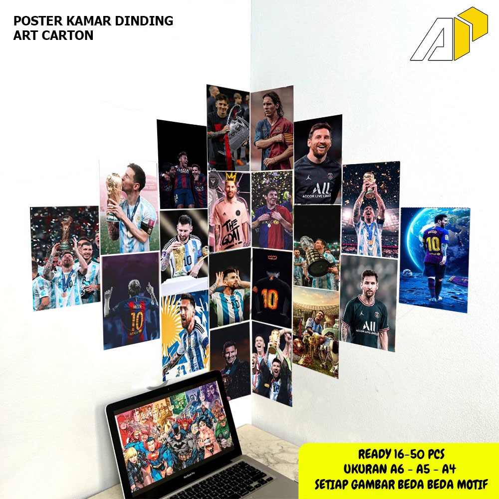 Jual Poster Dinding Kamar Gambar Messi / Poster Messi / Hiasan Dinding ...
