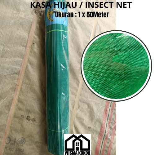 Jual KASA HIJAU / JARING INSECT NET / JARING KASA NYAMUK / WARING KASA 1X50 METER | Shopee Indonesia