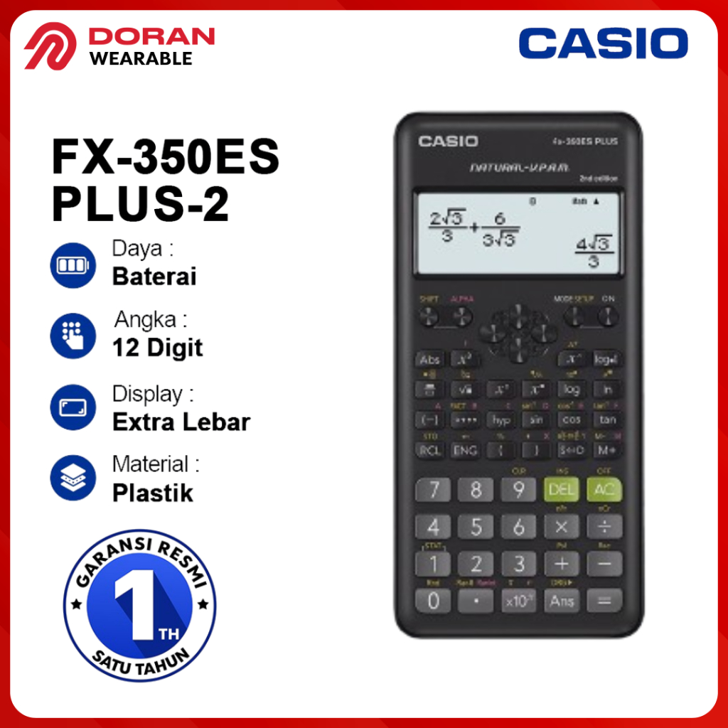 Jual Kalkulator Casio FX-350ESPLUS-2 | Casio FX-350ES Plus 2 ...