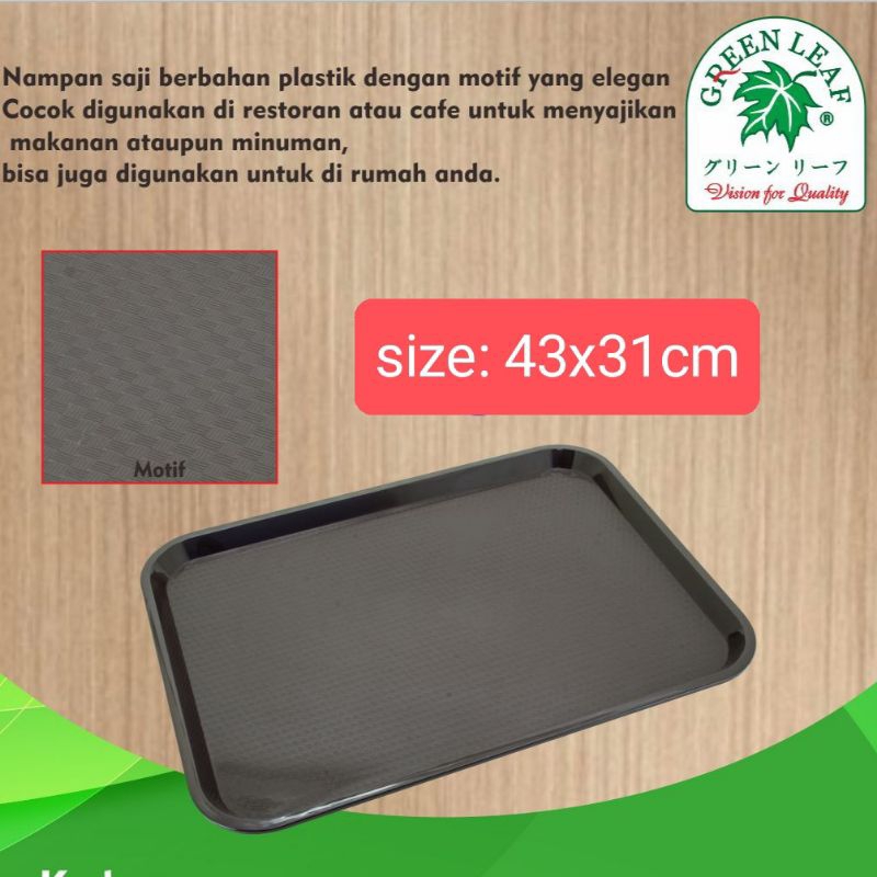 Jual NAMPAN PLASTIK Makanan 43x31cm (GREENLEAF)/ Nampan Dapur Restoran ...