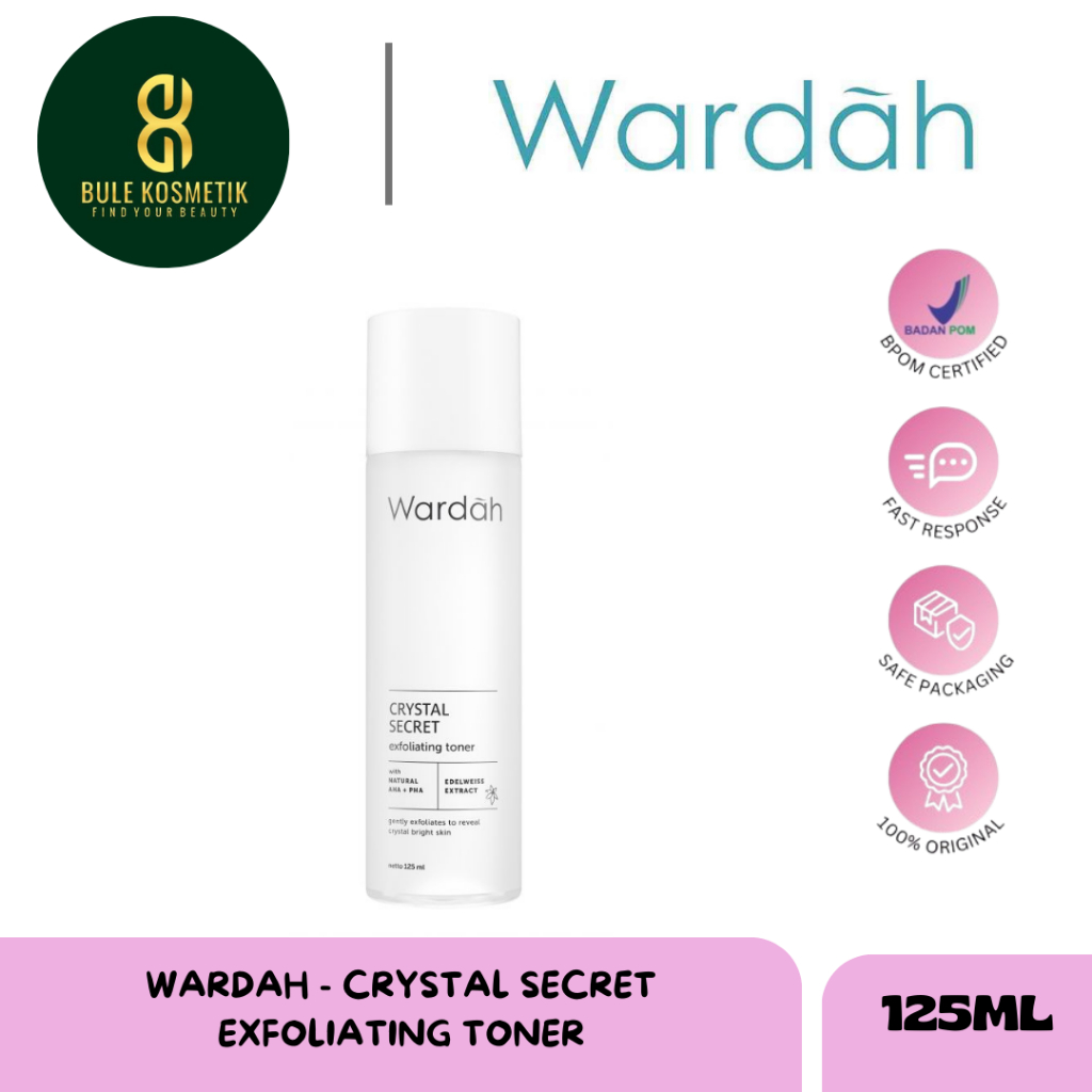 Jual BULE KOSMETIK - Wardah Crystal Secret Exfoliating Toner with Natural AHA+PHA 125ml | Shopee ...