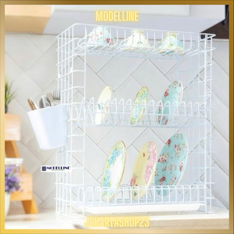 Jual Modelline Rak Piring Susun 3 Anti Karat!! B 30 ED + Tray / Rak ...