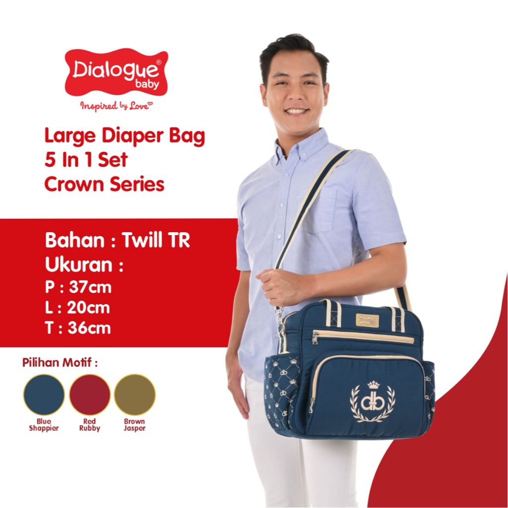 Jual Dialogue Baby Tas Perlengkapan Bayi Besar Diaper Bag 5 In 1 Set ...