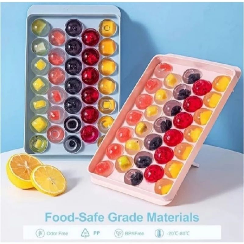 Jual cetakan es batu jelly puding jumbo bulat 33 lubang ice cube ball ...