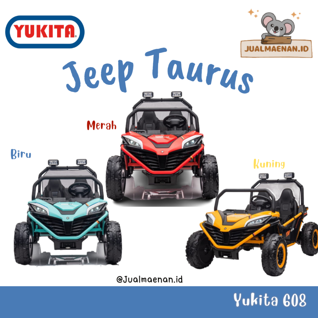 Jual Mainan Anak Mobil Aki JEEP YUKITA 608 TAURUS - MERAH - Kuning ...