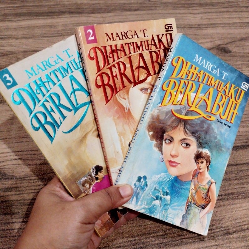 Jual novel Marga T judul Di hatimu aku berlabuh [ preloved, set 3 buku ...