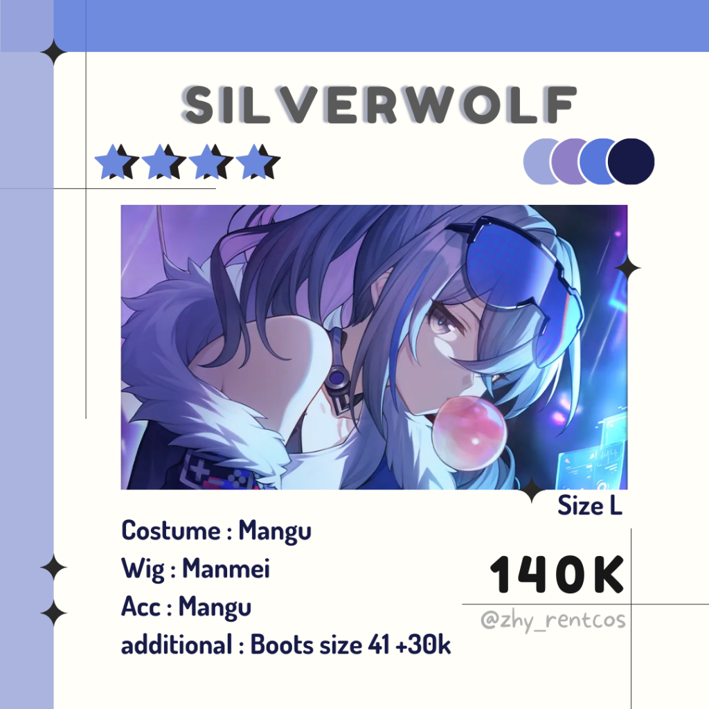 Jual Rental Cosplay Silverwolf Honkai Starrail Wudu Upgrade Sewa Kostum Silverwolf Rent | Shopee ...
