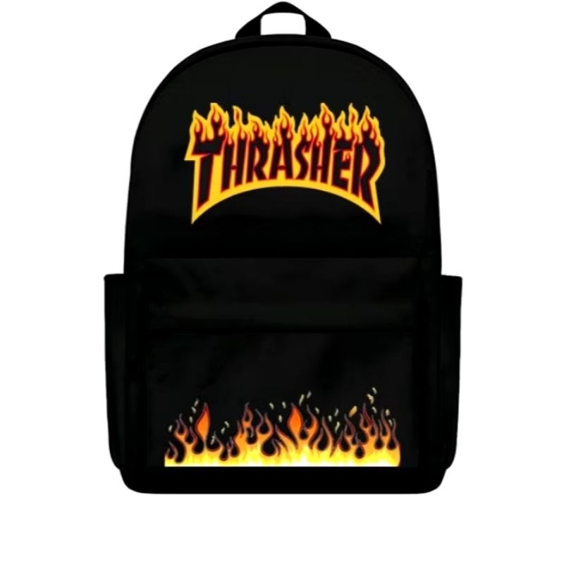 Jual Tas ransel sablon musik keren/Tas kuliah gambar thrasher api keren ...
