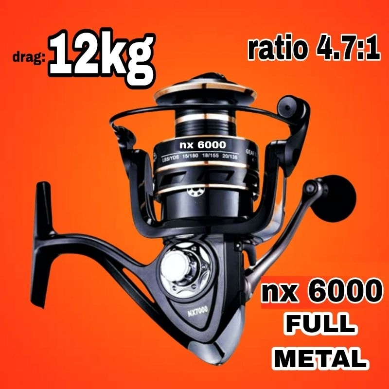 Jual PROMO Reel 6000 Pancing NX6000 Series Metal body GOLD SHARKING ...
